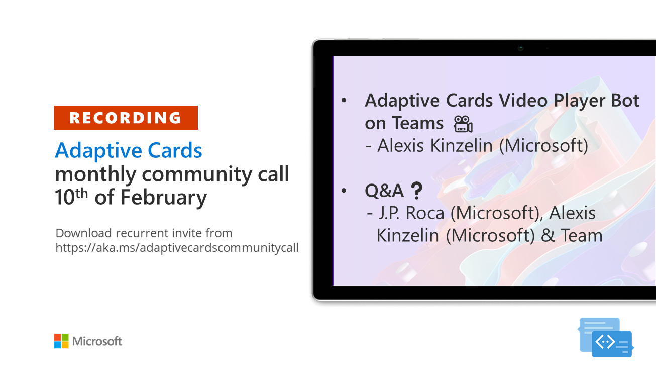 Adaptive Cards community call – February 2022