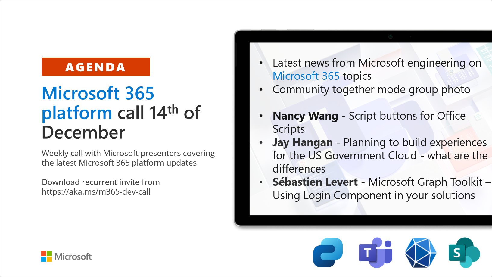 Microsoft 365 Platform Call -- 14th of December, 2021