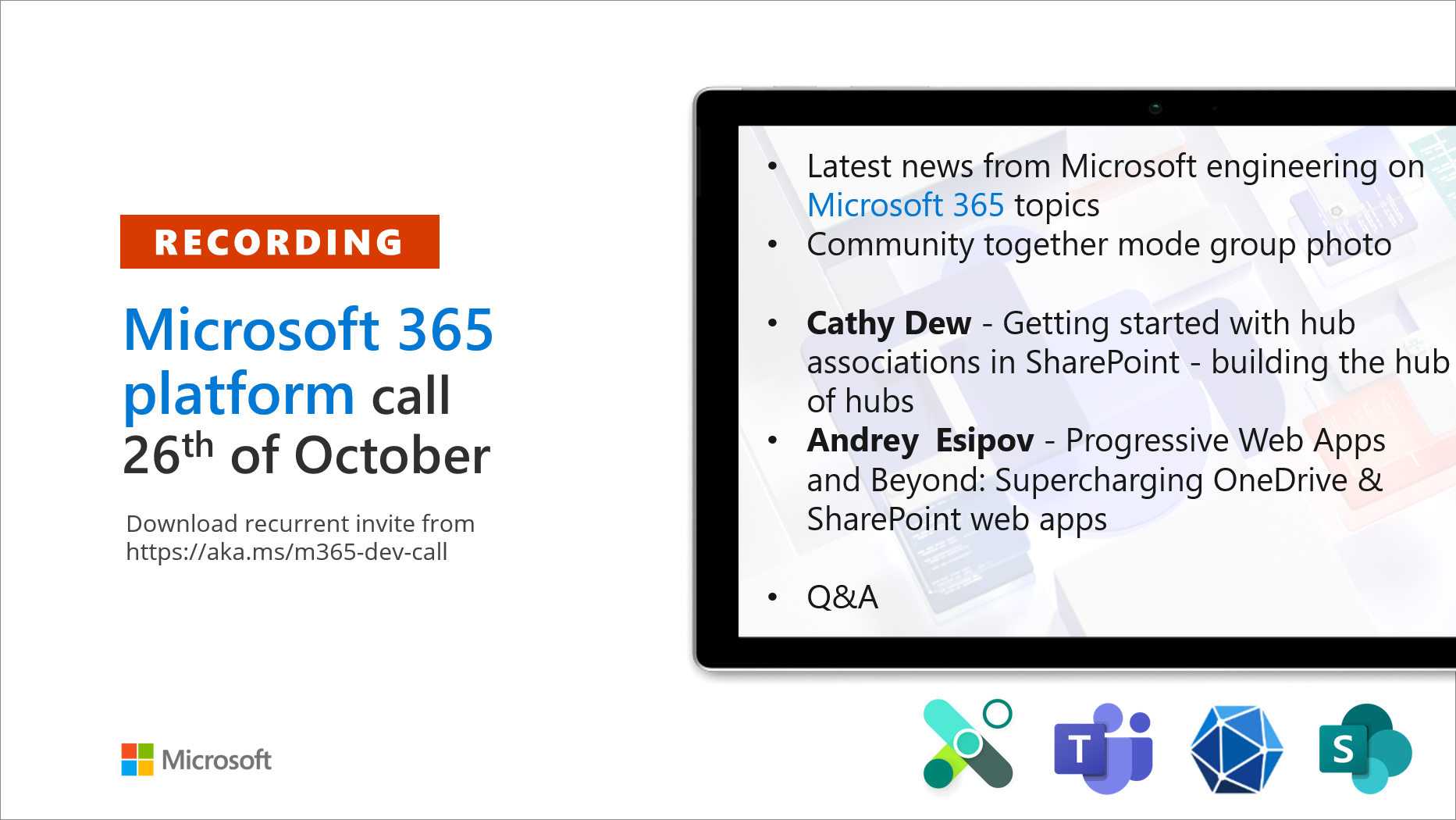 Microsoft 365 Platform Call -- 26th of October, 2021