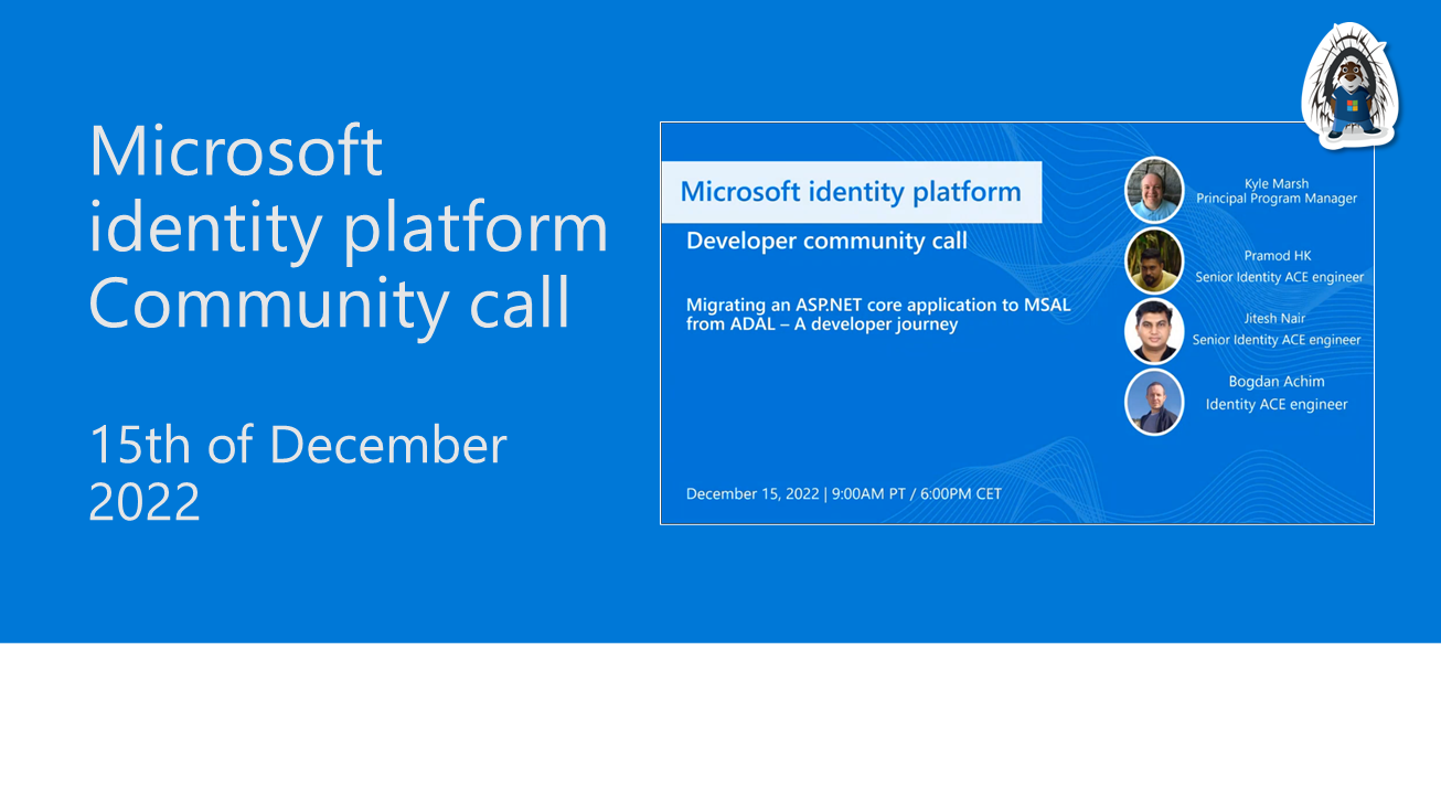 Microsoft Identity Platform community call – December 2022