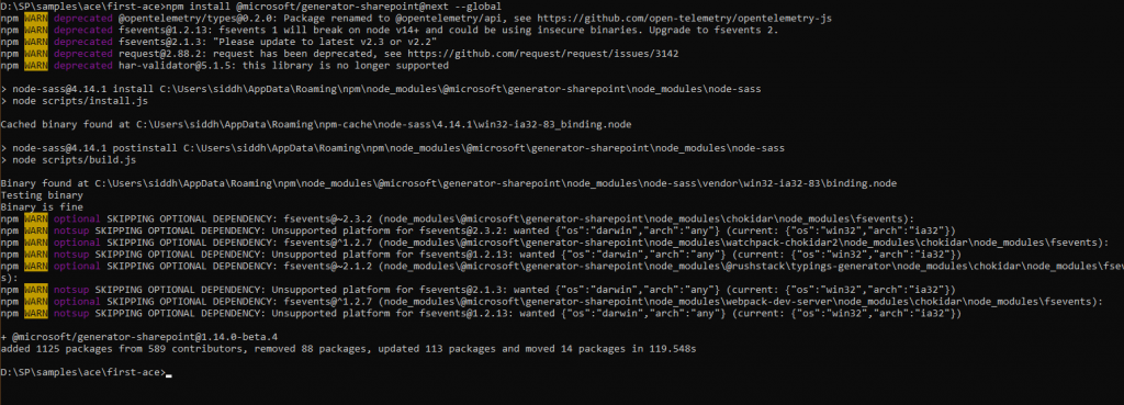 Create your first Adaptive Card Extensions(ACEs) with SPFx