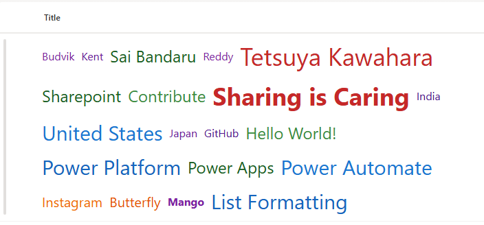 Microsoft Lists: How to Create Dynamic Word Clouds Using Column Formatting